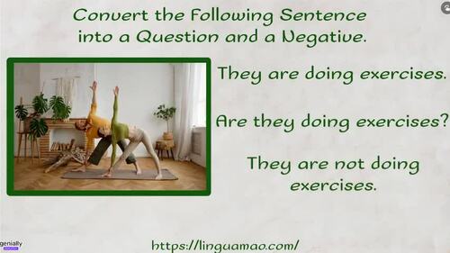 Present Continuous Tense. Questions and Negatives. Interactive practice