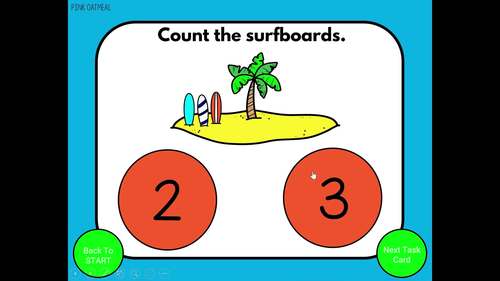 Surfboard Counting Digital Movement Game by Pink Oatmeal | TPT