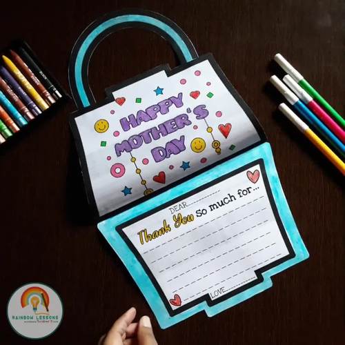 Mothers Day Craft | Mothers Day Writing Prompts | Mothers Day Purse Card