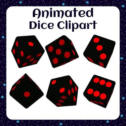 Digital Dice GIFs - Animated Clipart – Black with Red Dots | TPT