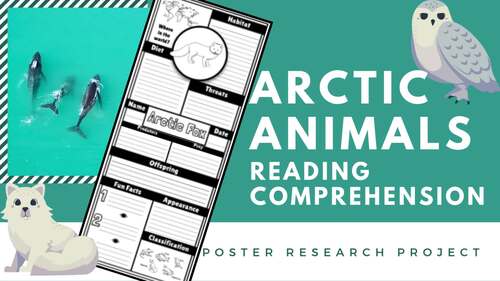 Arctic Animal Reading Comprehension and Animals Informational Text Art ...
