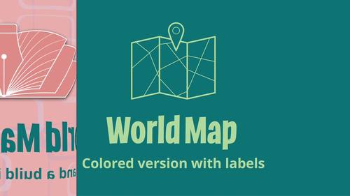 Maps of the world clip art - complete and layered by Working Dog Resources