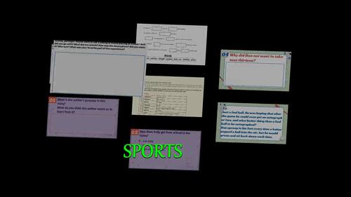 Sports Fiction Reading Passages and Comprehension Questions PowerPoints ...