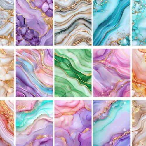 Alcohol Ink Glitter Digital Paper, Journal Pages Cover Background