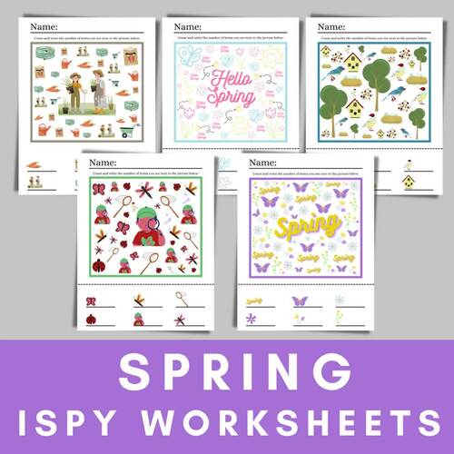 Spring iSpy Worksheet by Jenny Marie | TPT