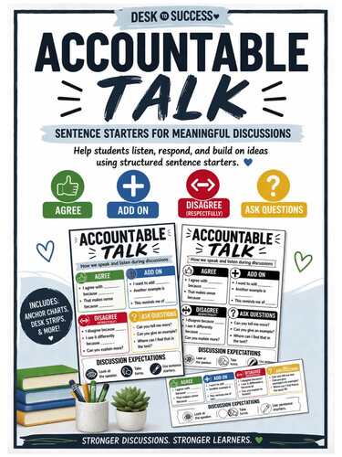 Accountable Talk Sentence Stems | Discussion Skills Slides, Anchor ...