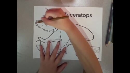 Cut and Paste a Triceratops Dinosaur Paper Craft Fine Motor Coloring ...