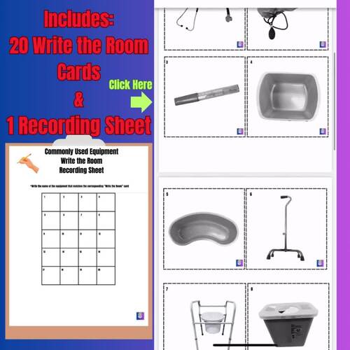 Nurse Aide Equipment Bundle: Bulletin Board Decor & Write the Room Activity