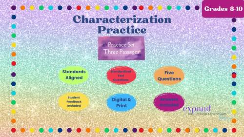 Characterization Practice: Reading Passages & Questions, Middle & High ...