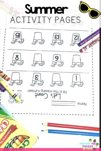 Summer Review Kindergarten Readiness Printable Activities Pack Math Reading