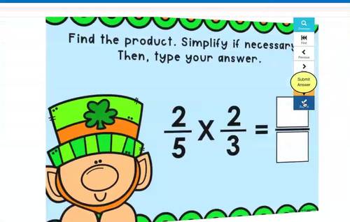BOOM Cards™| St. Patrick's Day Multiplying Fractions by Fractions