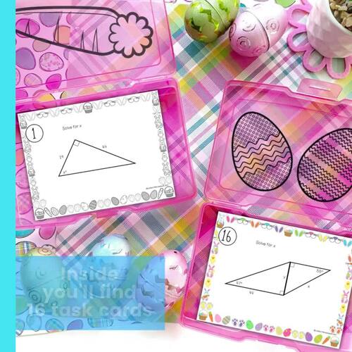 Easter Task Cards - Right Triangle Trig Ratios (SOH-CAH-TOA) - NO PREP