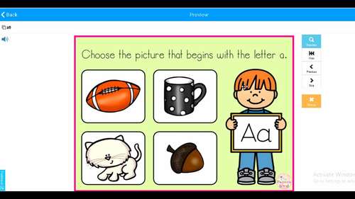 Alphabet Beginning Sounds Digital Task Cards - Boom Cards™ by Miss Faleena