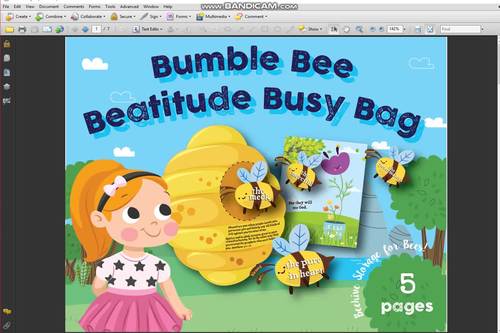 Bumble Bee Beatitude Busy Bag, Preschool, Kindergarten , home school, Bee