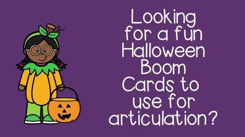 Halloween Town BOOM CARDS for Speech Therapy: Early Sounds by Speechie Pals
