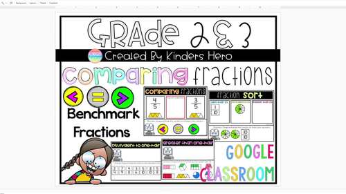 Comparing Fractions Math Benchmark for Google Slides Distance Learning