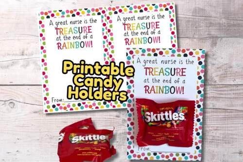 School Nurse Skittles Candy Holder Gift Tag Card (Valentine/ Appreciation)