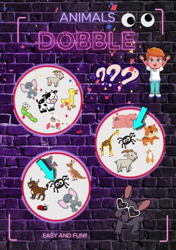Dobble about Animals. Dobble sobre animales by mjteacheryes | TPT