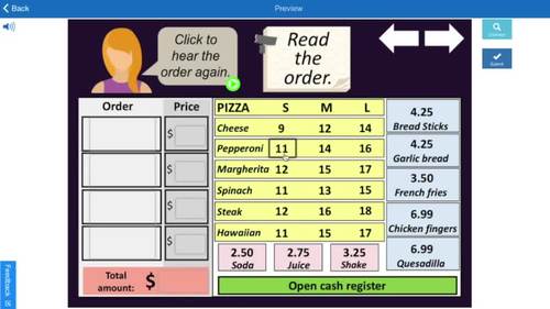 Cashier work in Pizza shop Vocational Skills USD Boom Cards | TPT