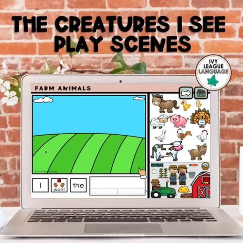 Interactive Play Scenes Boom Cards™ for Animal Vocabulary | TpT