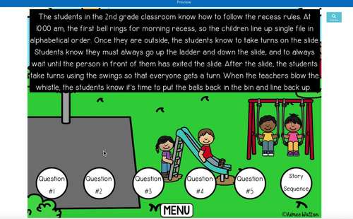 Back to School Themed Auditory Comprehension, Sequencing, and Story Retell