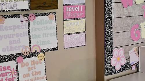 Rolling Cart Labels in Composition Notebook Groovy Theme- Easy Print ...