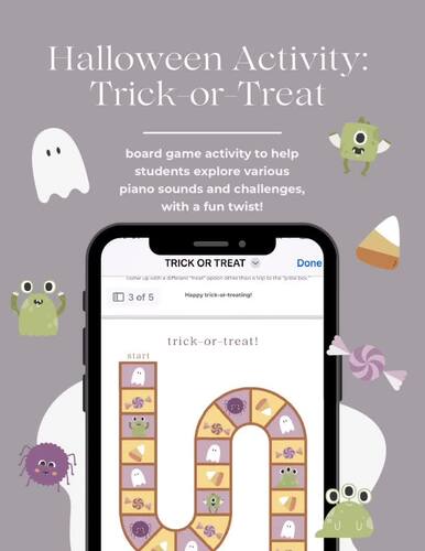 HALLOWEEN PIANO LESSON: "Trick-or-Treat" Board Game Activity | TPT