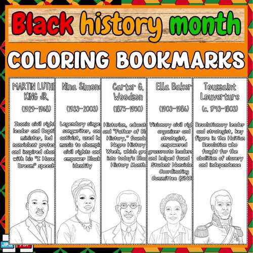 Black History Month Leaders Bookmarks | 50 Printable Biography ...