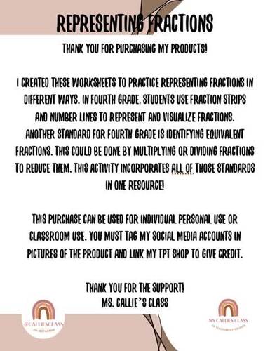 Equivalent Fractions- Number Line and Fraction Strip Visuals ...