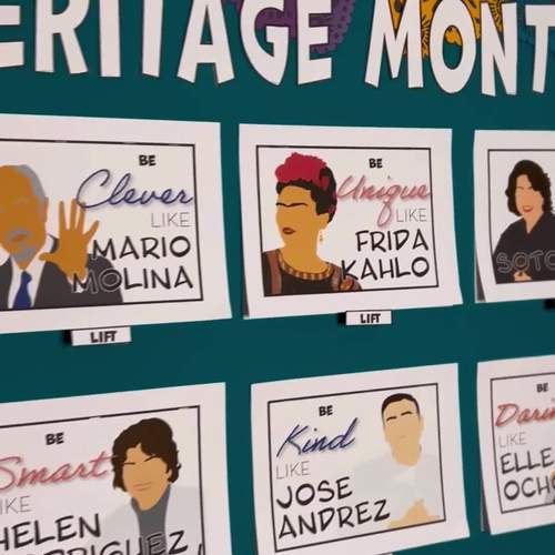 Hispanic Heritage Month Bulletin Board - Interactive Posters | TPT