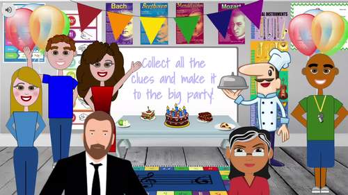 School Theme Virtual Music Escape Room For Google Slides- Note Values