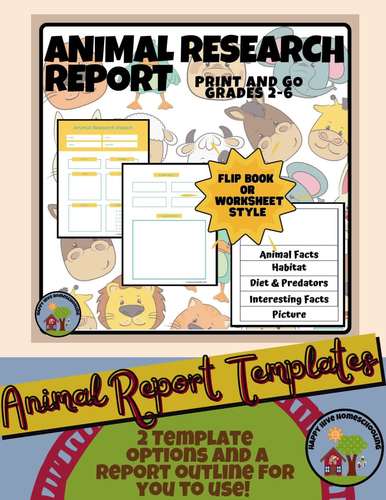 Animal Report Templates by Happy Hive Homeschooling | TPT