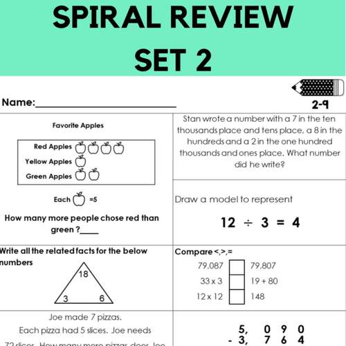 3rd Grade Math Spiral Review 2nd 9 weeks-SOL Aligned by Captivate and Teach