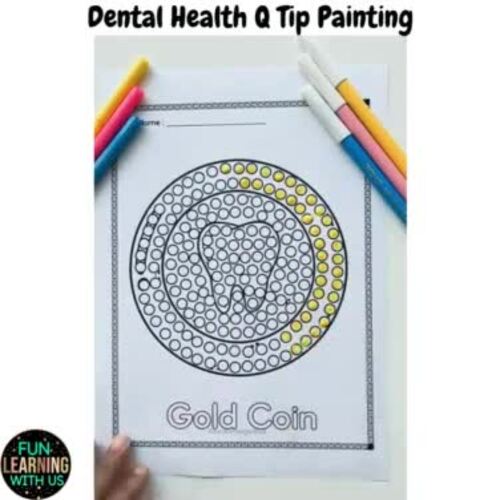 Dental Health Dot Q Tip Painting | February Fine Motor Activity | TPT