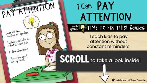 Paying Attention & Staying Focused SEL Lesson - Executive Functioning ...