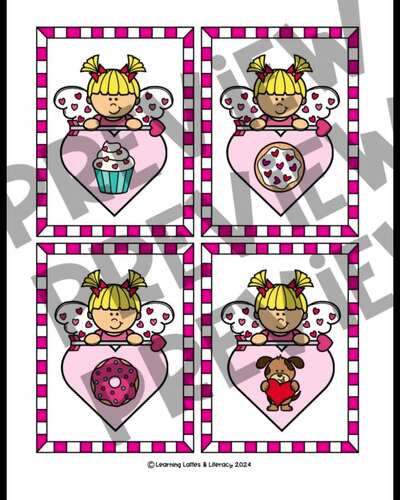 Valentine Beginning Sound Matching Initial Sounds Kindergarten Literacy ...