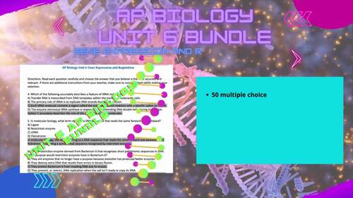 AP Biology Curriculum BUNDLE | Unit 6 Gene Expression FRQs & MCQs ...
