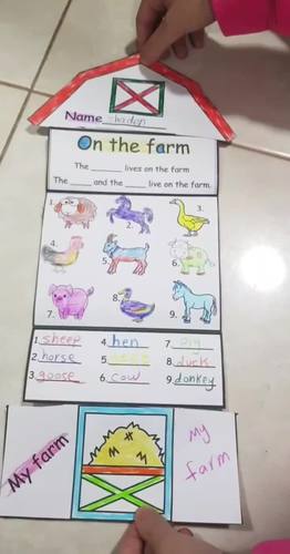 farm animals vocabulary on the farm interactive worksheet | TpT