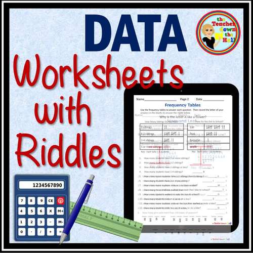 Data Analysis Worksheets w/ Riddles - Dot Plots, Stem & Leaf, Frequency ...