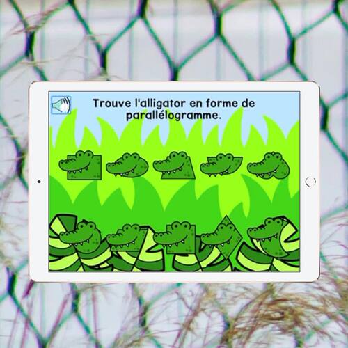 Trouve le parallélogramme avec audio | Vocabulaire du zoo | Cartes Boom