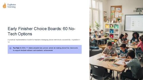 Early Finisher Choice Boards 6 Career Exploration 101 Role Skills ...