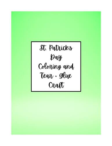 ST. PATRICK'S DAY Coloring Pages and Torn Paper Craft by Pre-K Life