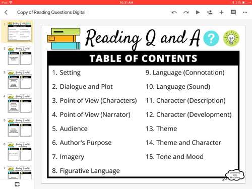 Reading Questions Digital and Printable - Distance Learning | TpT