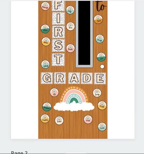 Modern Boho Rainbow Classroom Door Display [editable] | TpT