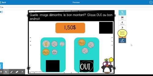 French Math Boom Cards counting money I Canadian version | TPT