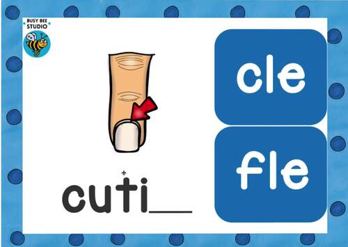 CONSONANT LE FINAL STABLE SYLLABLES TASK BOOM CARDS WORDS ENDING IN LE ...