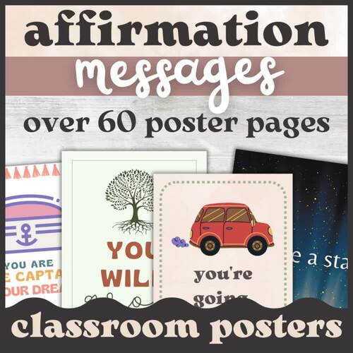 Positive Affirmations Posters Growth Mindset SEL Back to School ...