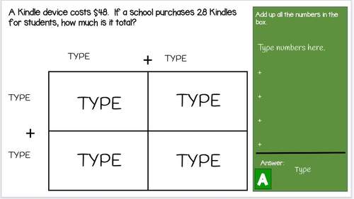 Partial Product (Box Method) Practice for Google Class- Distance Learning
