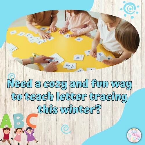 Winter Literacy Centers Alphabet tracing Cards ABC Uppercase Lowercase ...