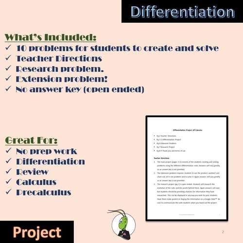 Differentiation Rules Project Calculus Sum Difference Product